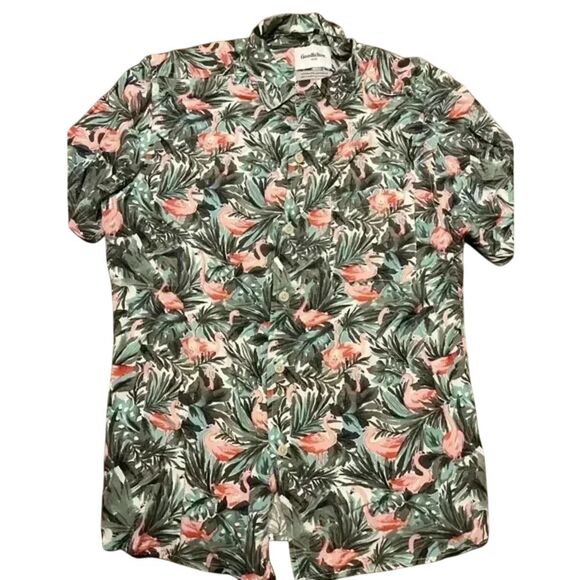 Goodfellow & Co | Tops | Goodfellow Co Tropical Flamingo Print Short ...